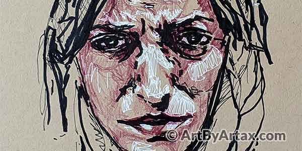 Portrait of a Stressed Woman - Art by Artax