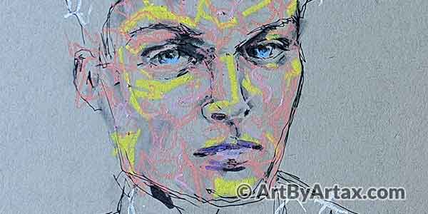 Portrait of a Young Man with Light Blue Eyes - Art by Artax