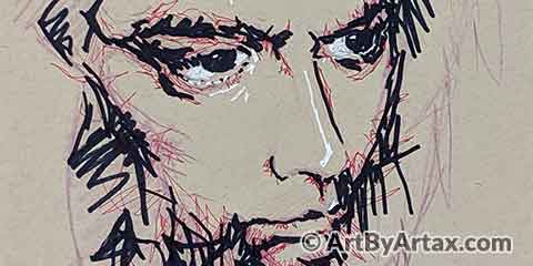 Portrait Sketch of a Person Staring - Art by Artax